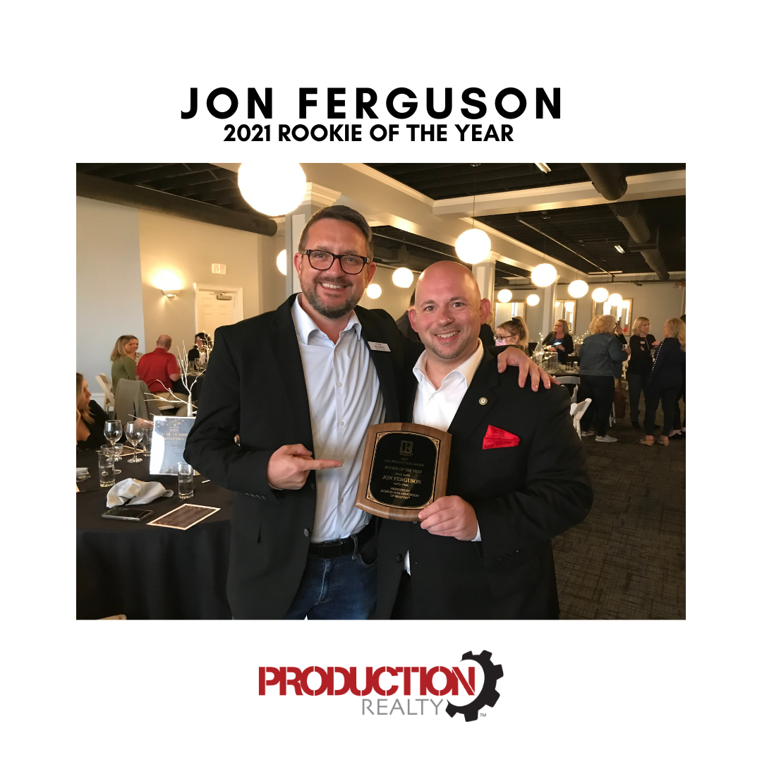Jon Ferguson Realtor Awarded Rookie of The Year 2021 - Production ...